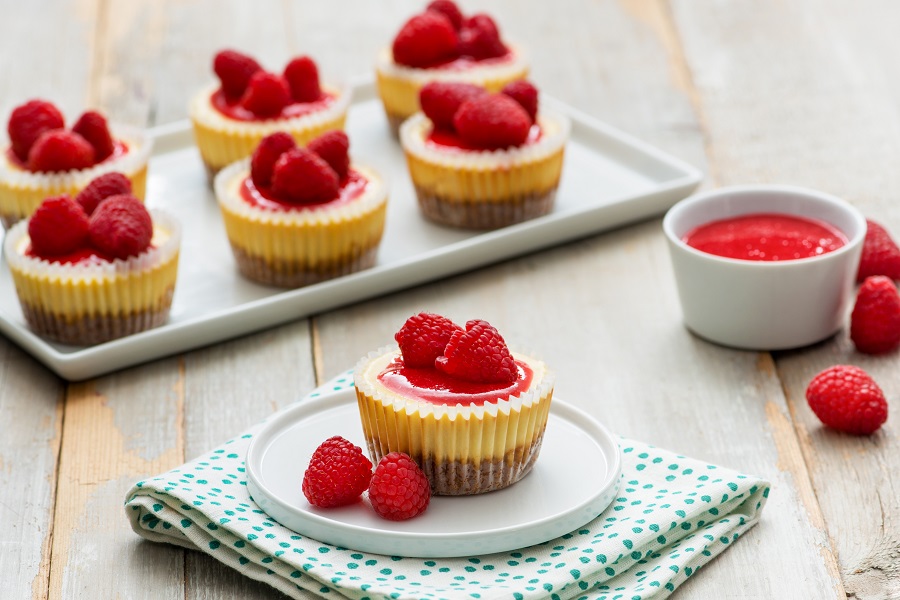 goya lemon_raspberry_mini_cheesecakes - Placeres